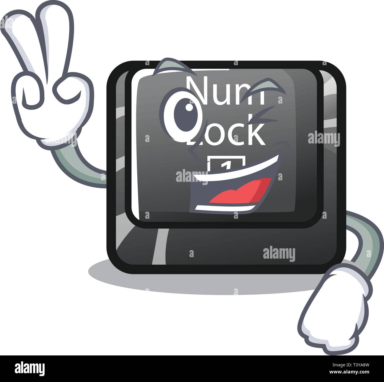 Two finger num lock in the cartoon shape Stock Vector Image & Art - Alamy