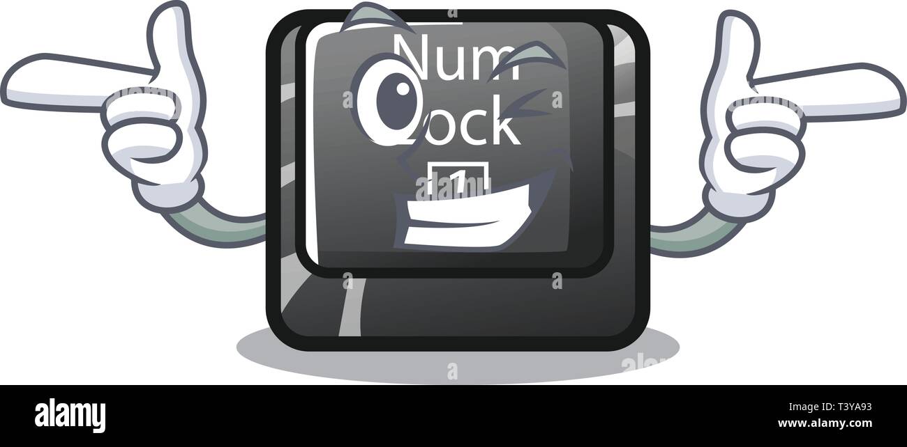 Wink num lock in the cartoon shape Stock Vector Image & Art - Alamy