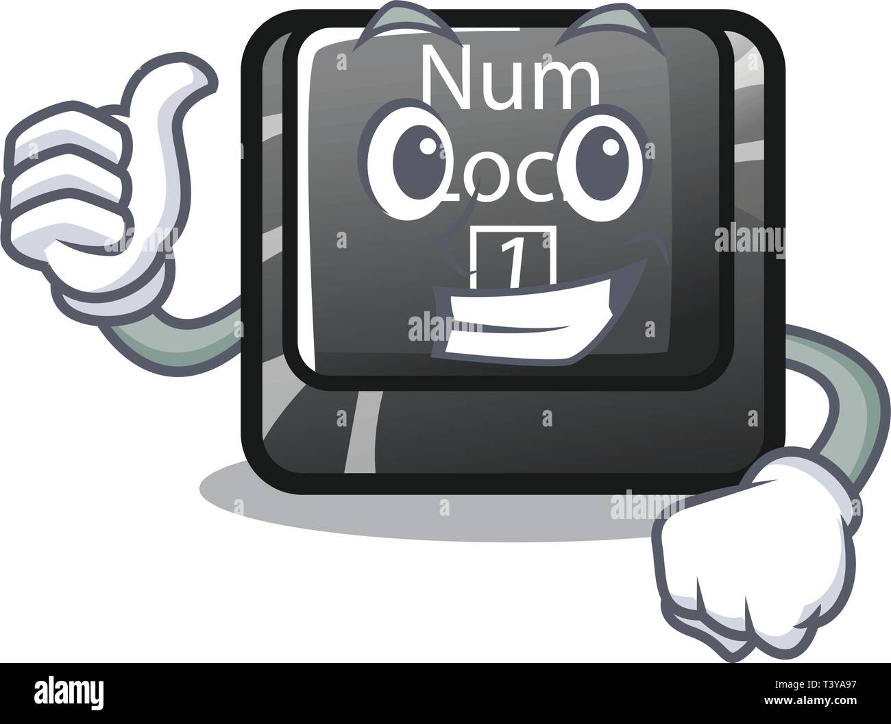 Thumbs up num lock in the cartoon shape Stock Vector Image & Art - Alamy