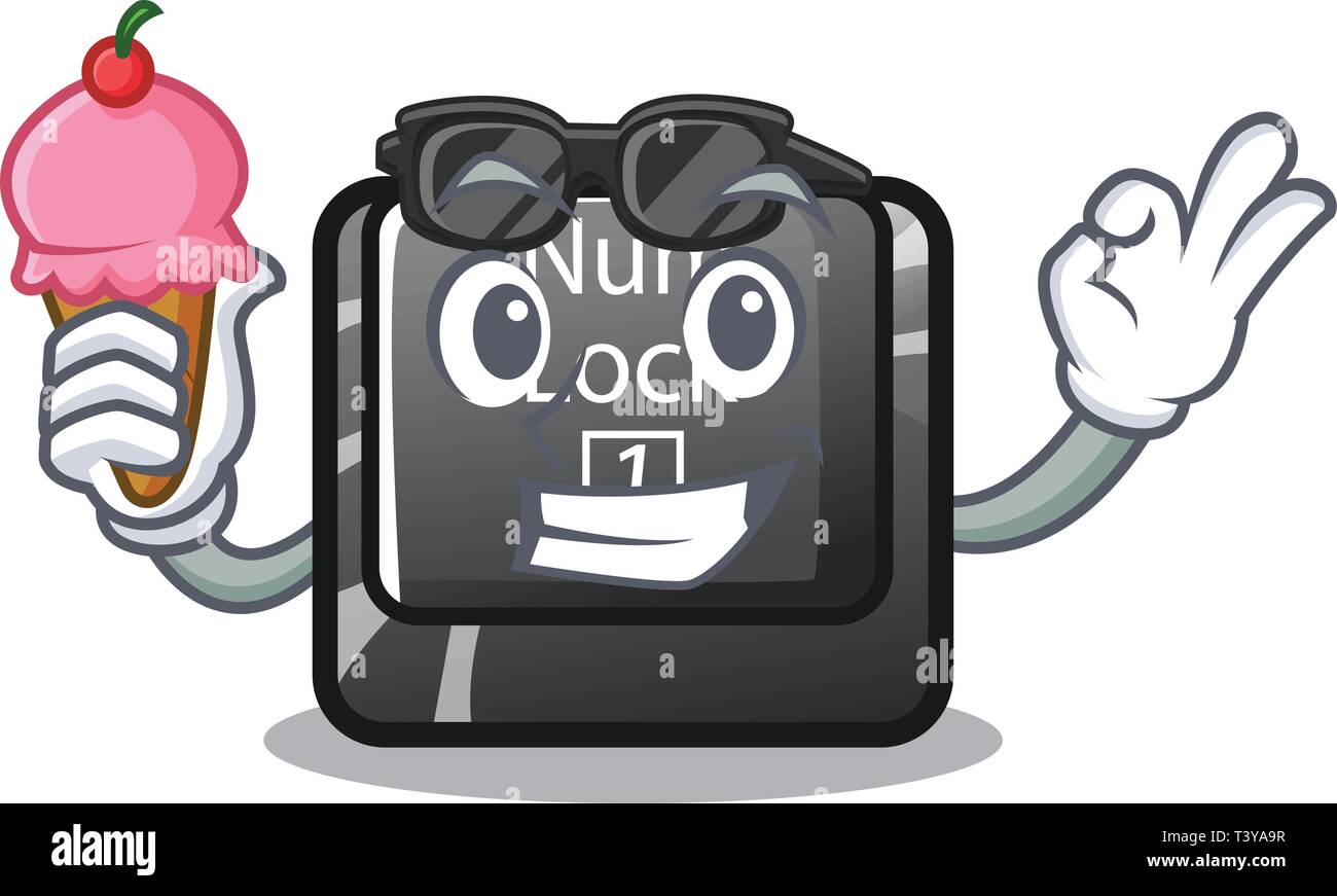 With ice cream num lock in the cartoon shape Stock Vector Image & Art ...