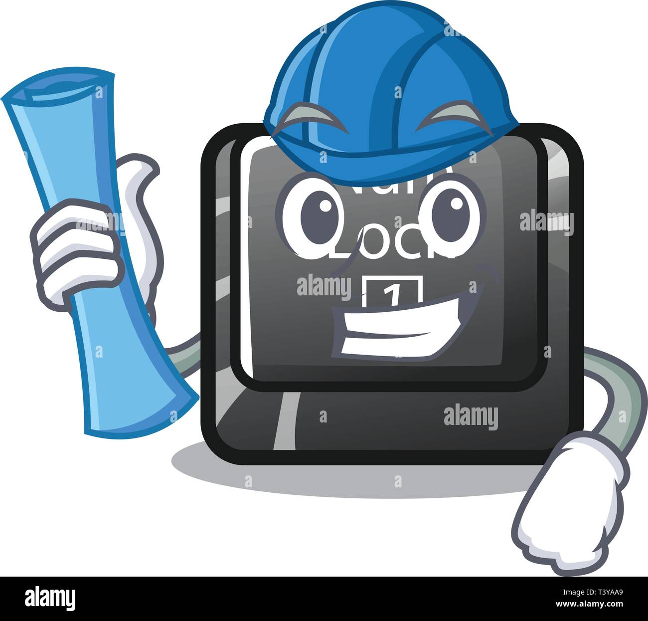 Architect num lock in the cartoon shape Stock Vector Image & Art - Alamy