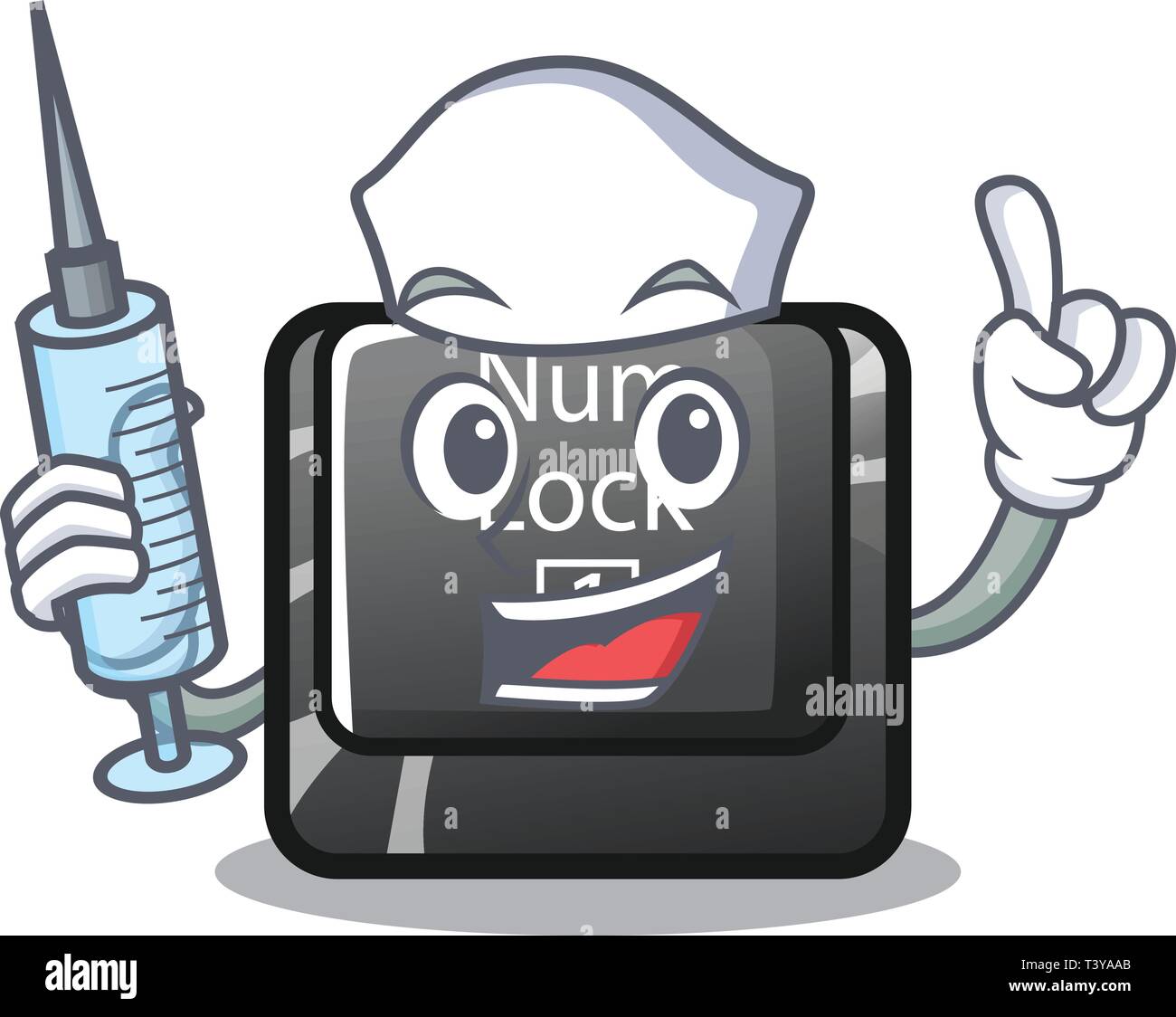 Nurse num lock in the cartoon shape Stock Vector Image & Art - Alamy