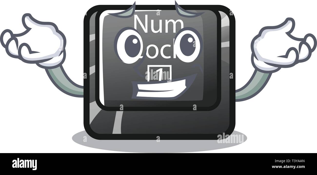 Grinning num lock in the cartoon shape Stock Vector Image & Art - Alamy