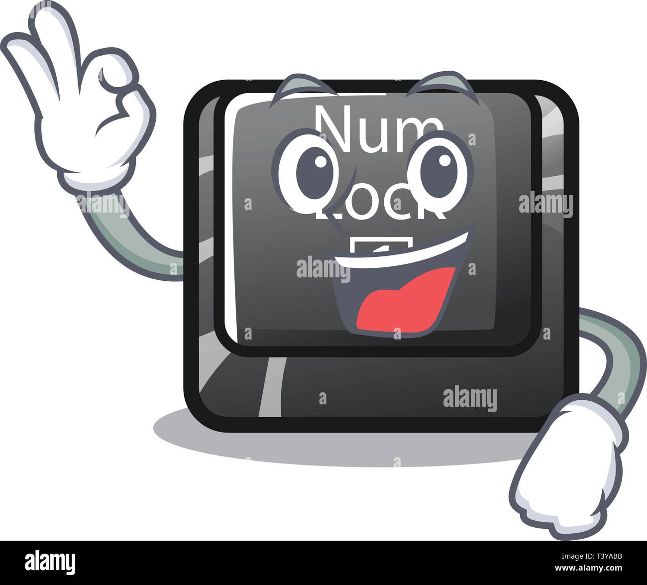 Okay num lock in the cartoon shape Stock Vector Image & Art - Alamy