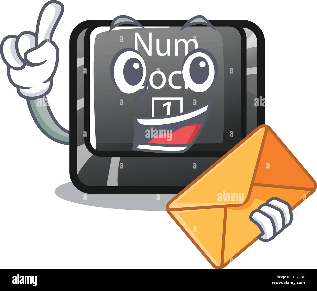 With envelope num lock in the cartoon shape Stock Vector Image & Art ...