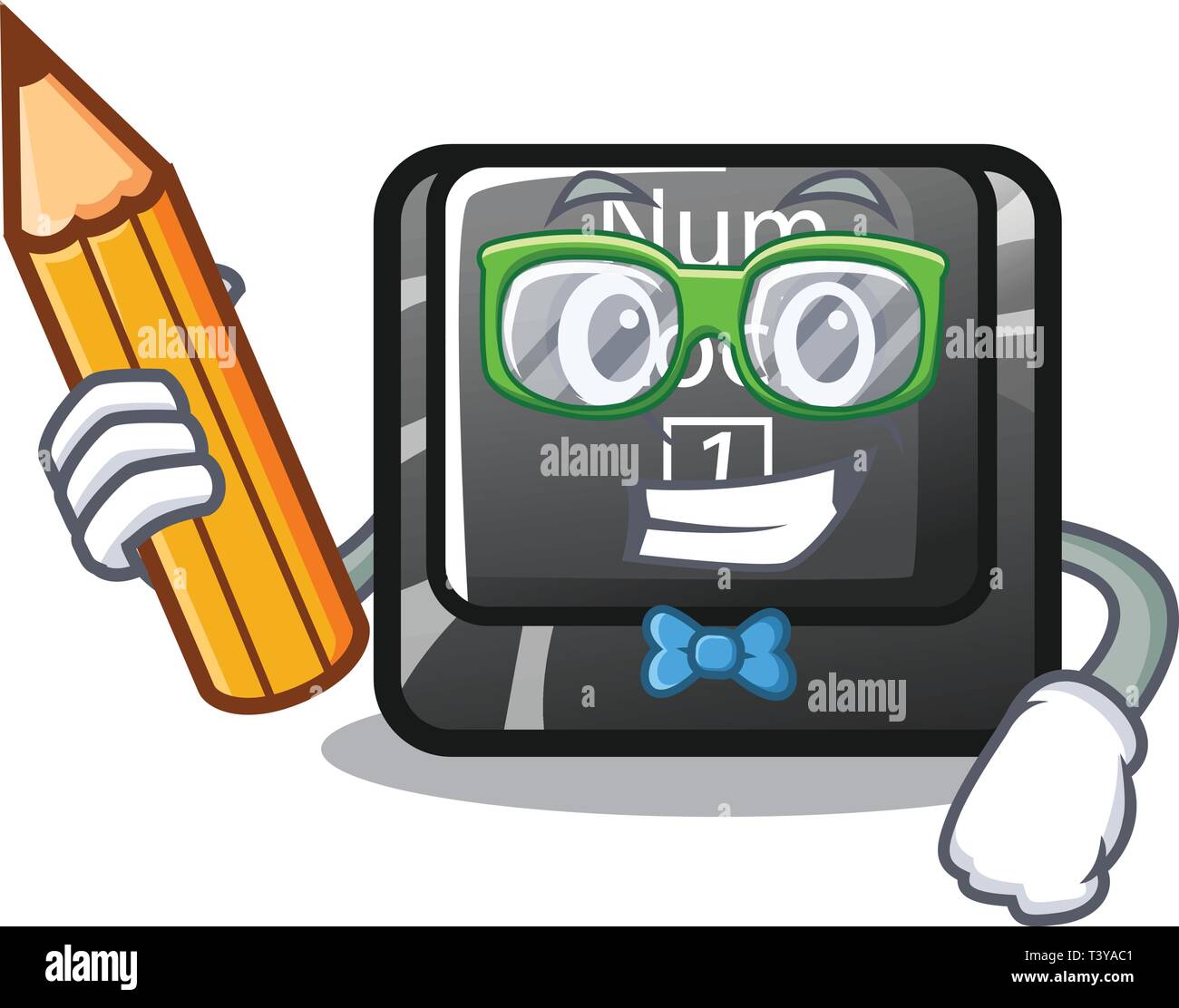 Student num lock in the cartoon shape Stock Vector Image & Art - Alamy