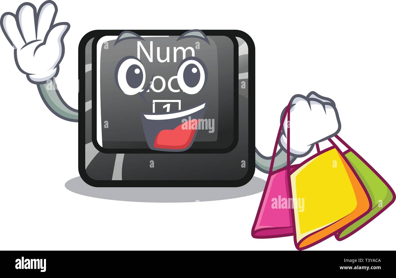 Shopping num lock in the cartoon shape Stock Vector Image & Art - Alamy