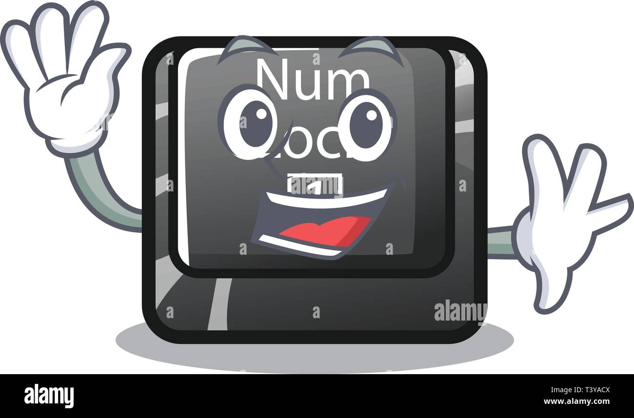 Waving num lock in the cartoon shape Stock Vector Image & Art - Alamy