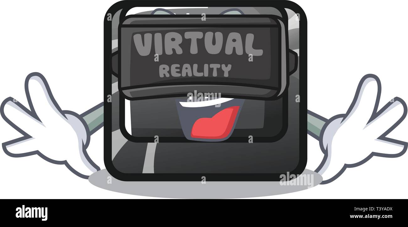 Virtual reality num lock installed on cartoon computer Stock Vector ...