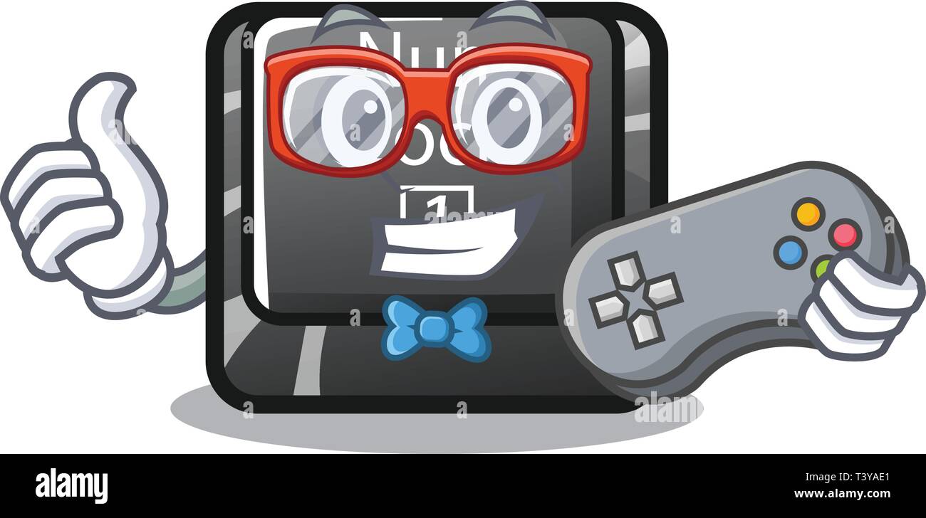 Gamer num lock installed on cartoon computer Stock Vector Image & Art ...