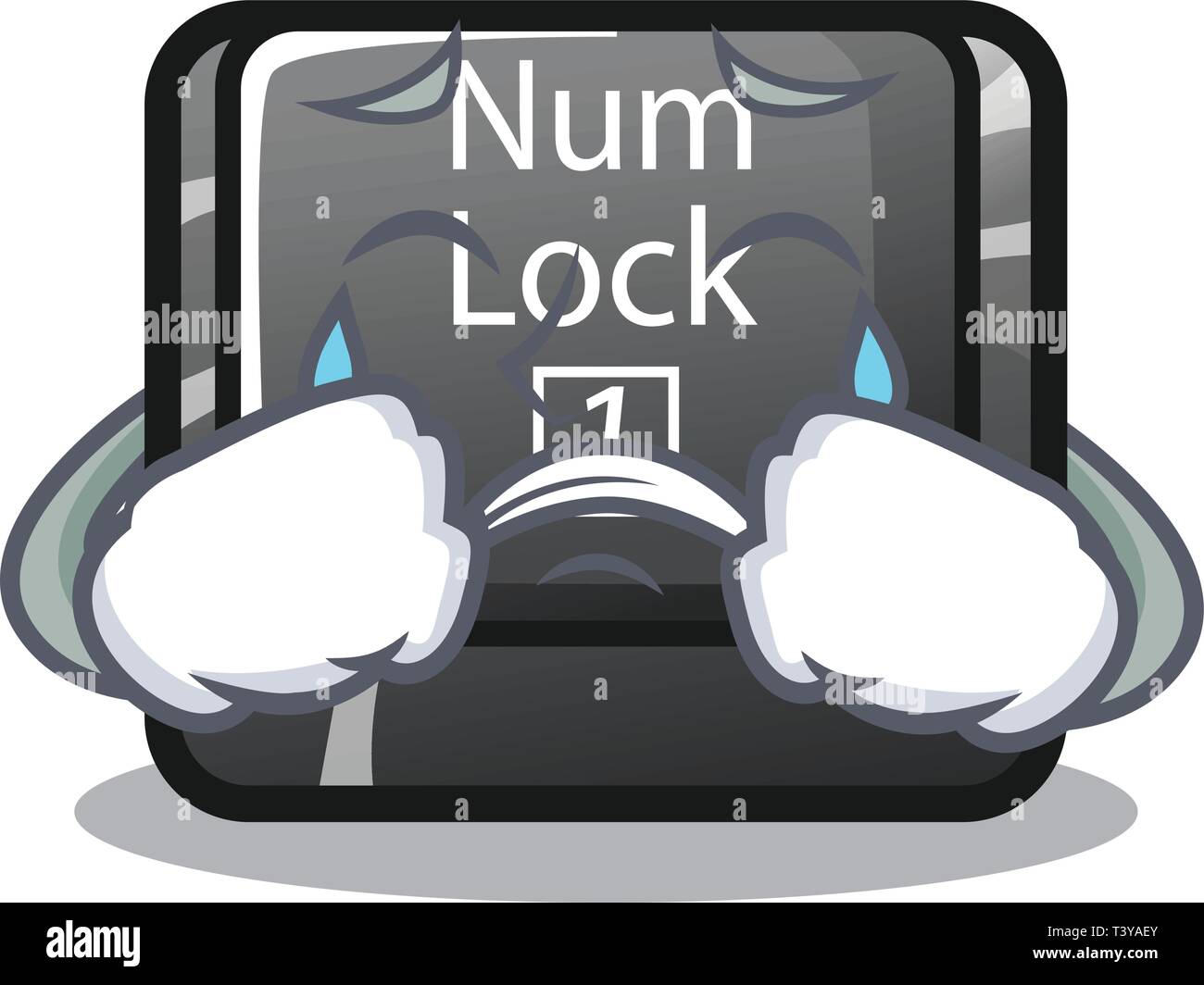 Crying num lock installed on cartoon computer Stock Vector Image & Art ...