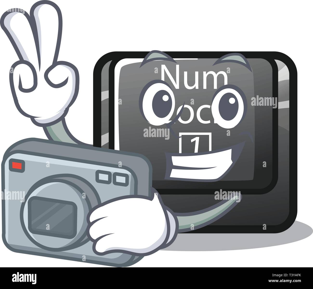 Photographer num lock installed on cartoon computer Stock Vector Image ...
