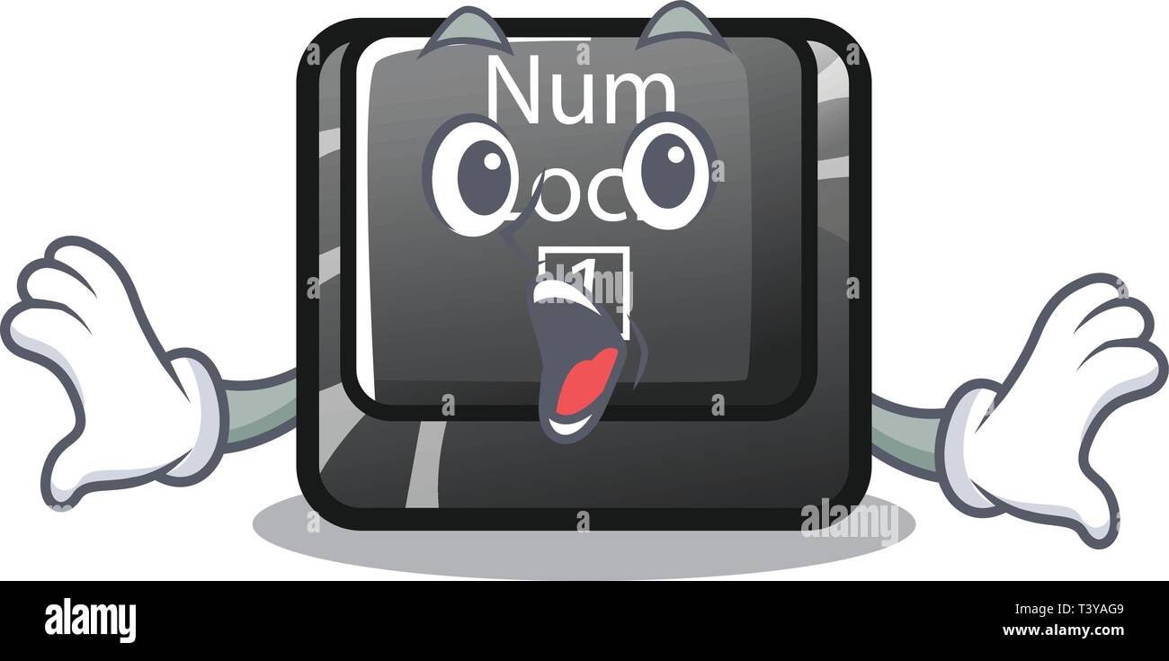 Surprised num lock installed on cartoon computer Stock Vector Image ...