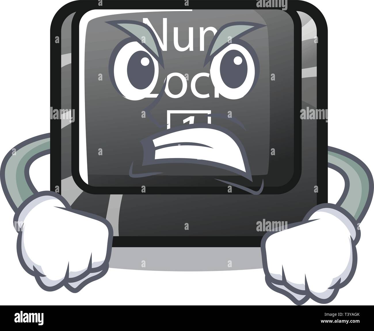 Angry num lock installed on cartoon computer Stock Vector Image & Art ...