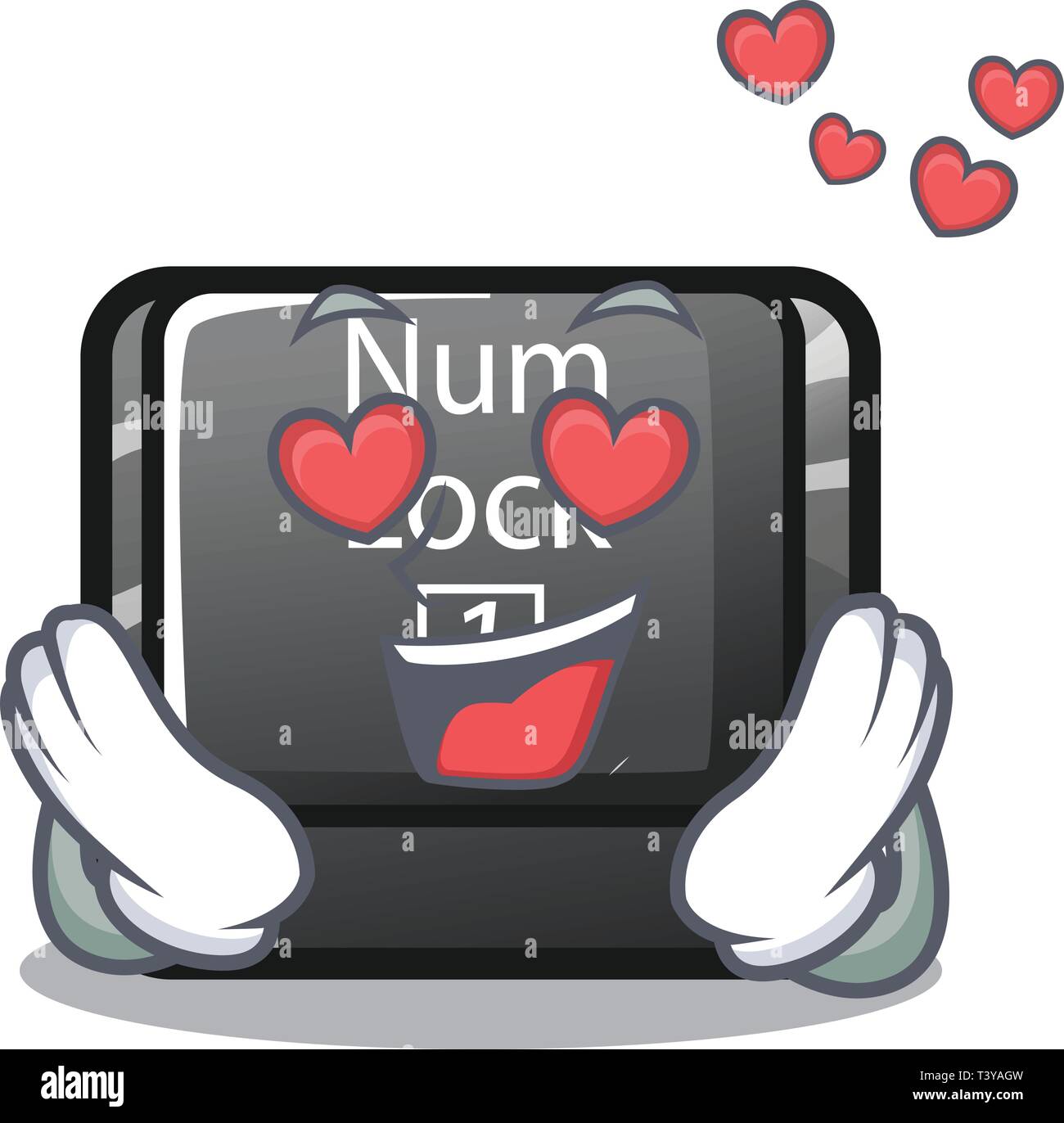In love num lock installed on cartoon computer Stock Vector Image & Art ...