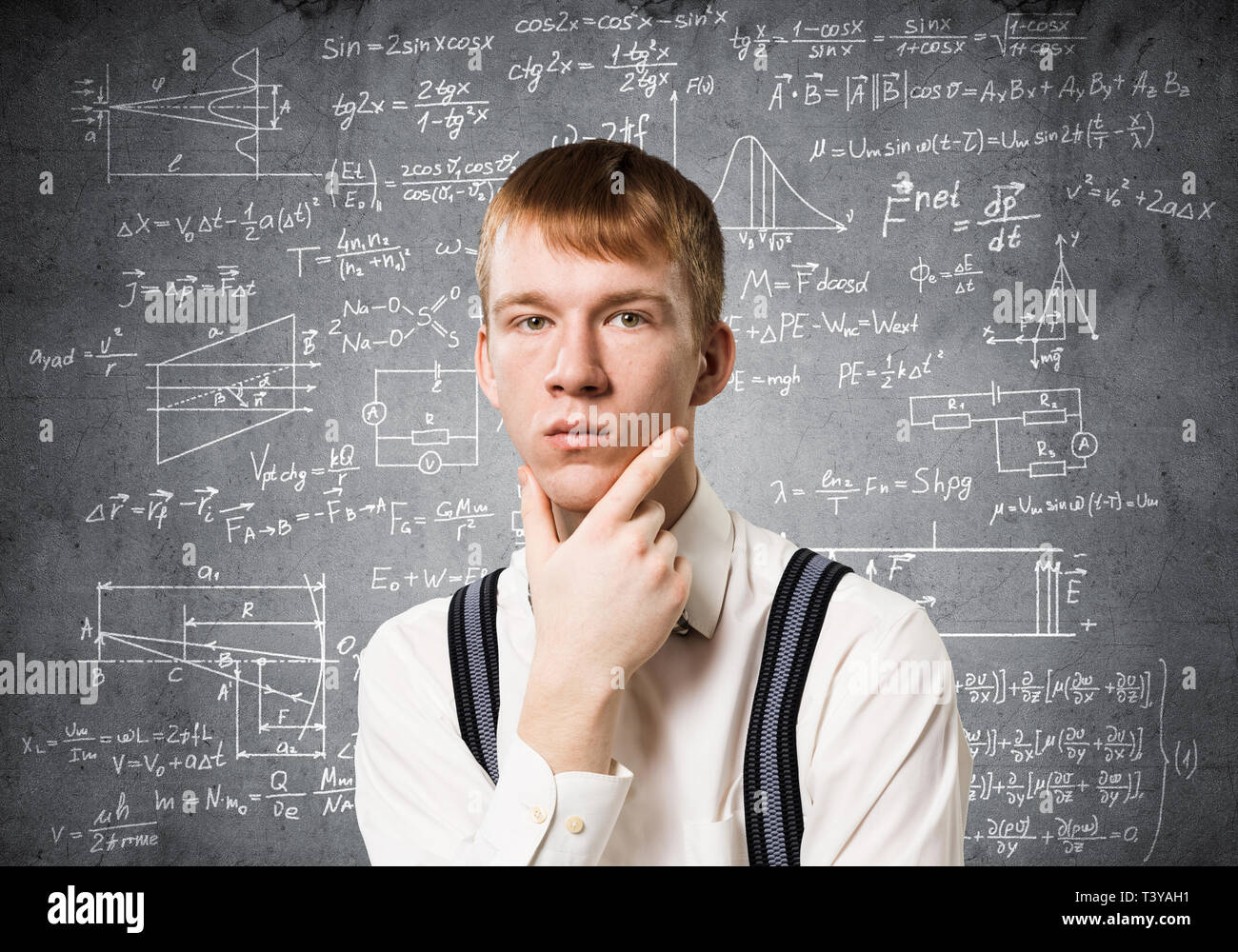 Boy having serious and calm face Stock Photo - Alamy
