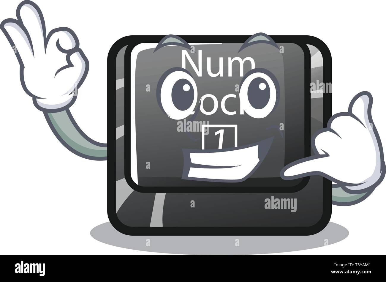 Call me num lock on a keyboard mascot Stock Vector Image & Art - Alamy