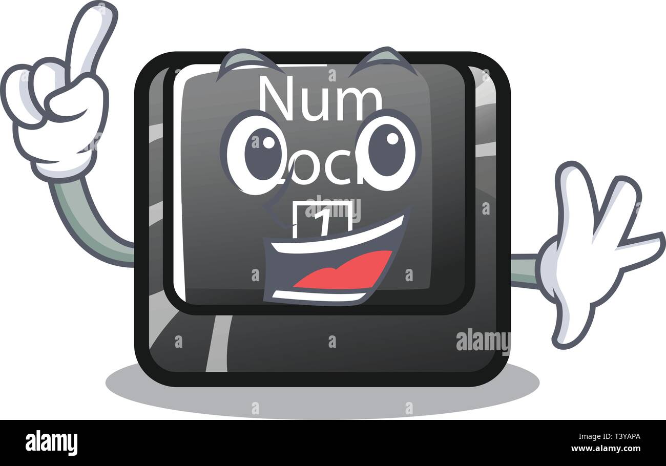 Finger num lock on a keyboard mascot Stock Vector Image & Art - Alamy