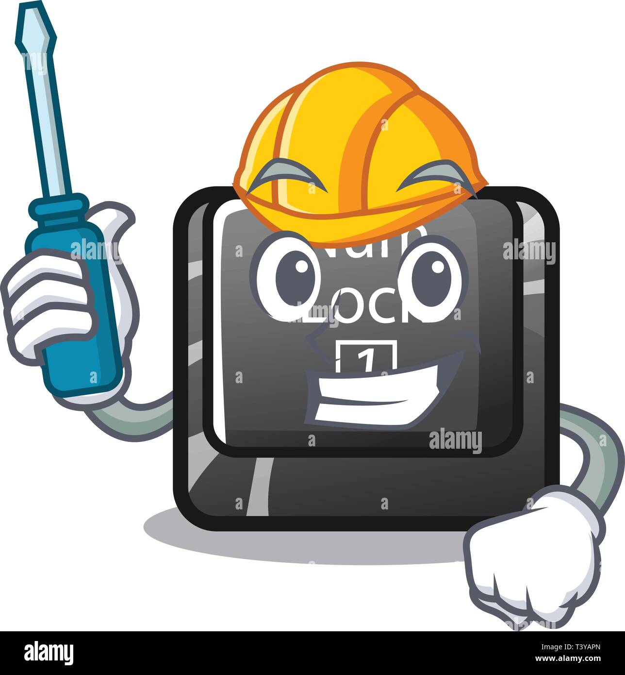 Automotive num lock on a keyboard mascot Stock Vector Image & Art - Alamy