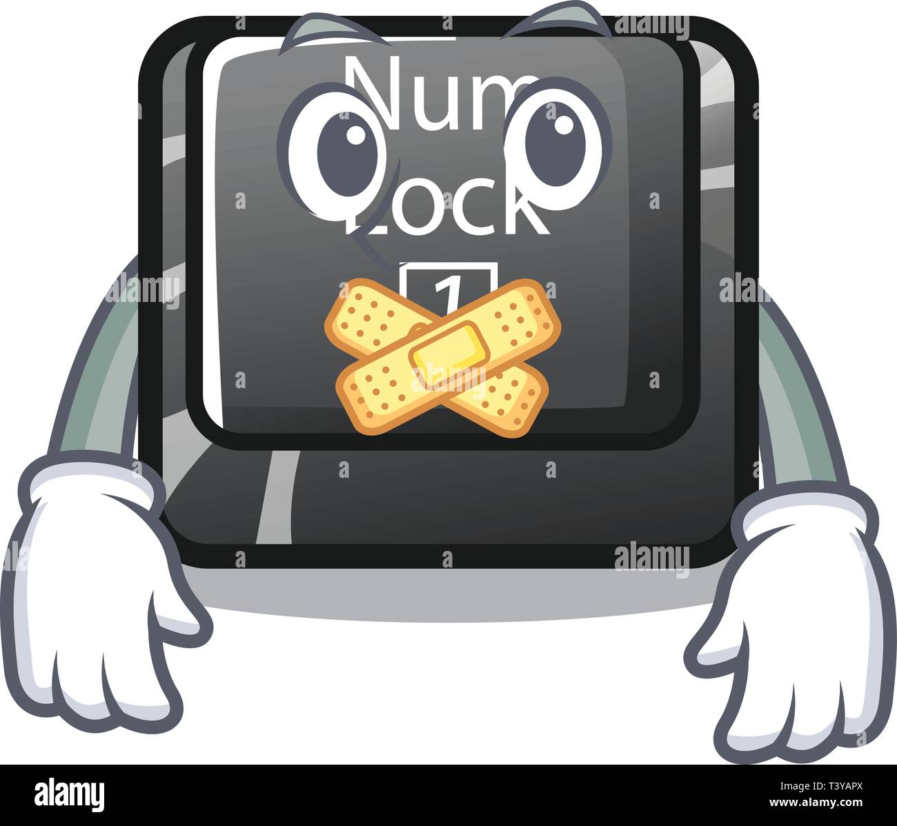 Silent num lock on a keyboard mascot Stock Vector Image & Art - Alamy