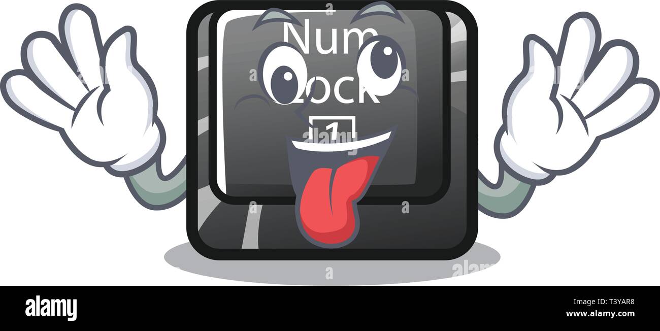 Crazy num lock on a keyboard mascot Stock Vector Image & Art - Alamy