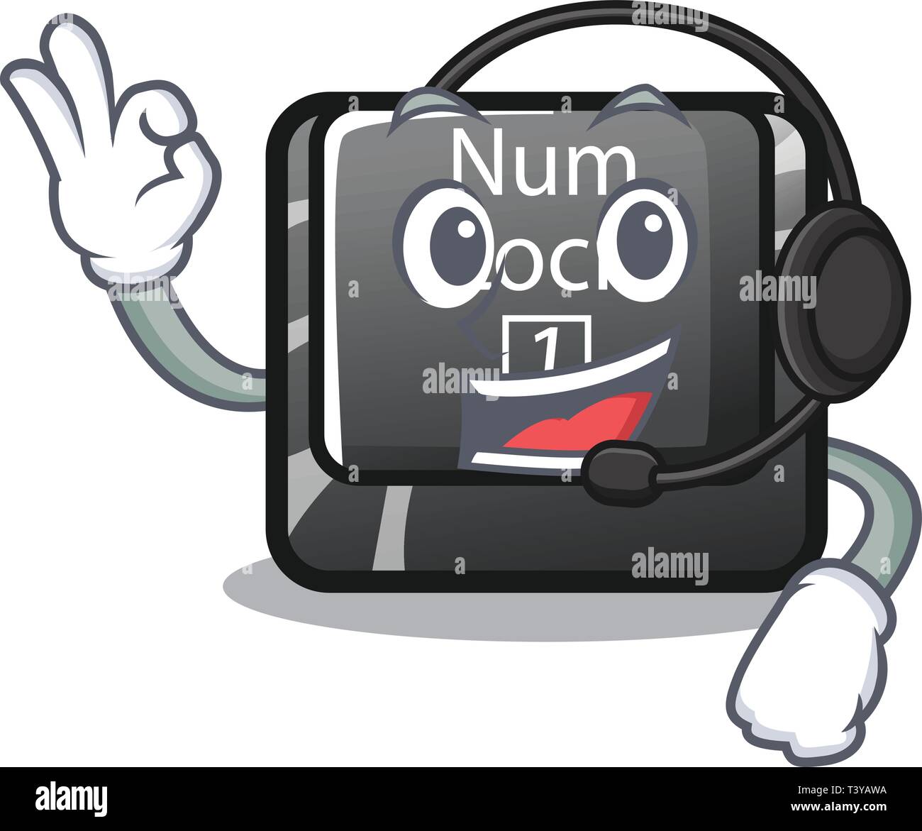 With headphone num lock on a keyboard mascot Stock Vector Image & Art ...