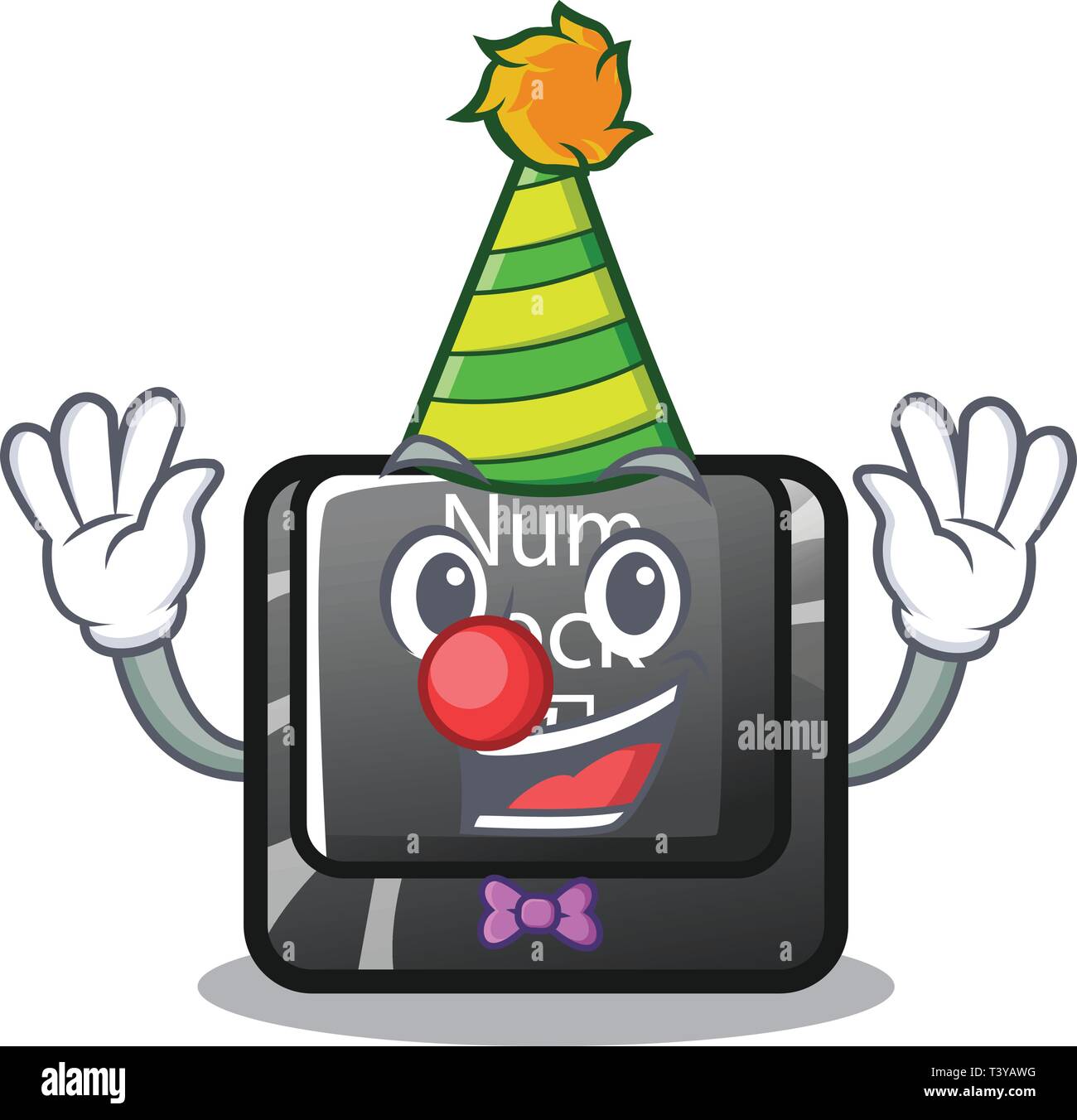 Clown num lock on a keyboard mascot Stock Vector Image & Art - Alamy