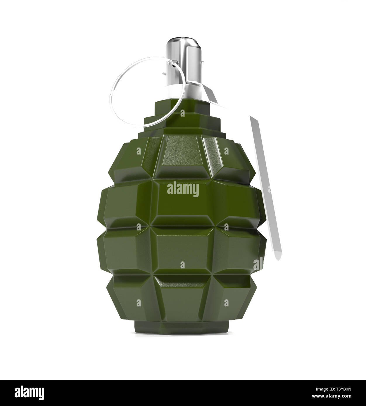 Military green granate. 3d rendering illustration isolated on white ...