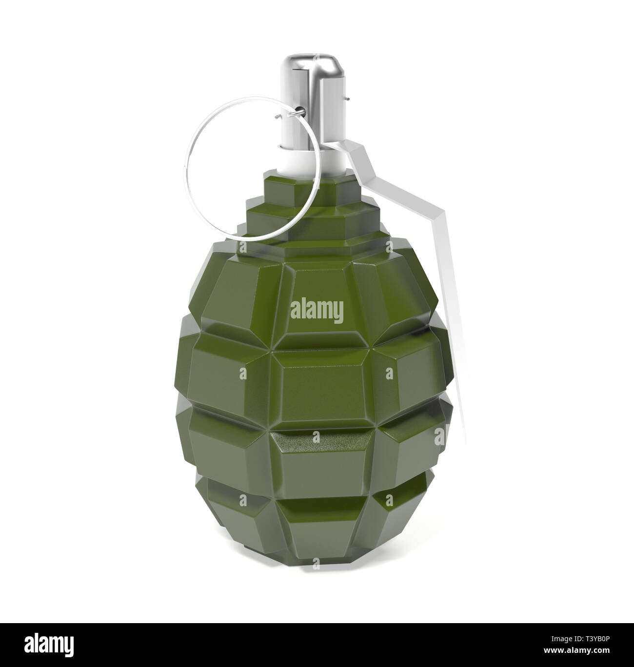 Military green grenade. 3d rendering illustration isolated on white ...