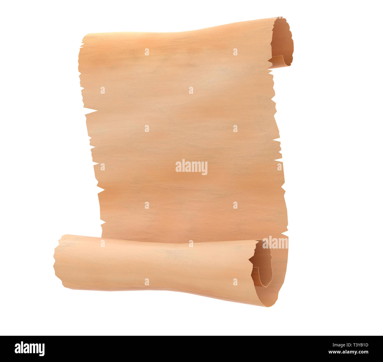 Parchment scroll. Blank paper. 3d rendering illustration isolated on ...