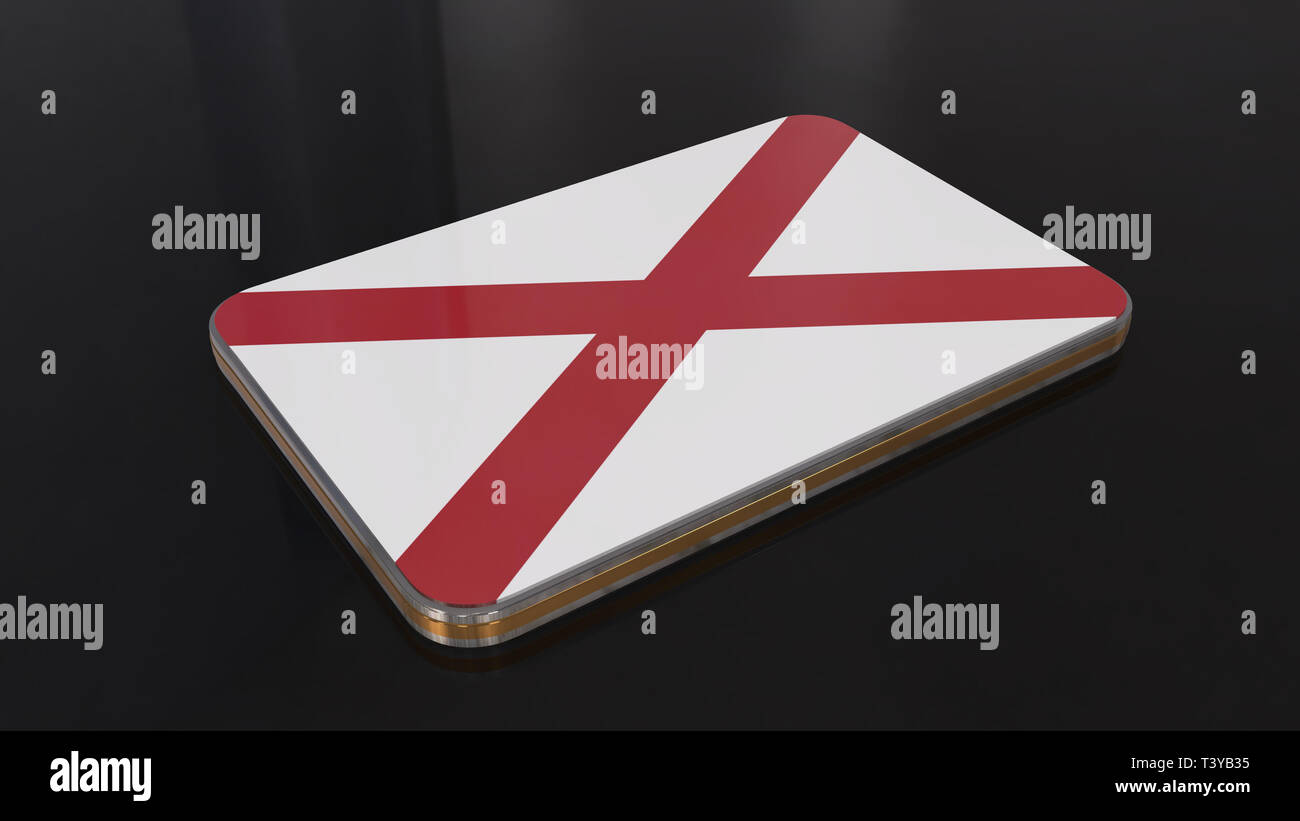 Alabama Flag button series of the Unites States Stock Photo - Alamy
