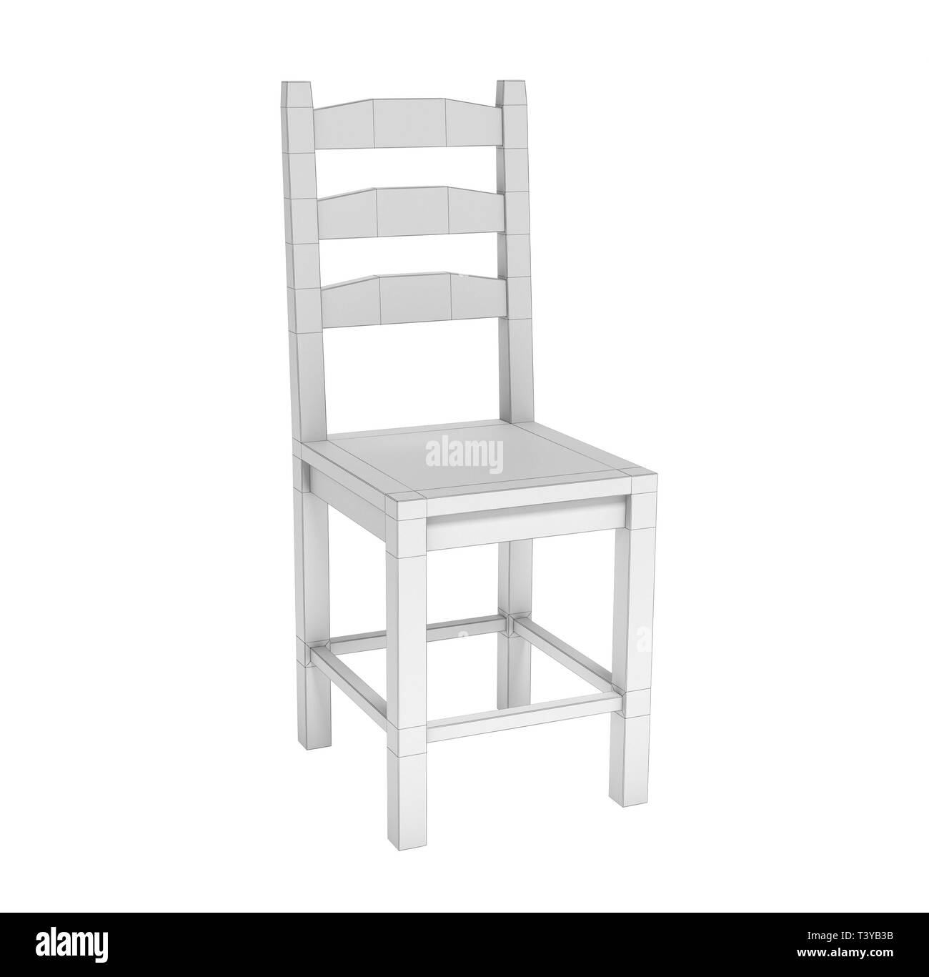 Chair. Grid style 3d rendering illustration isolated on white ...