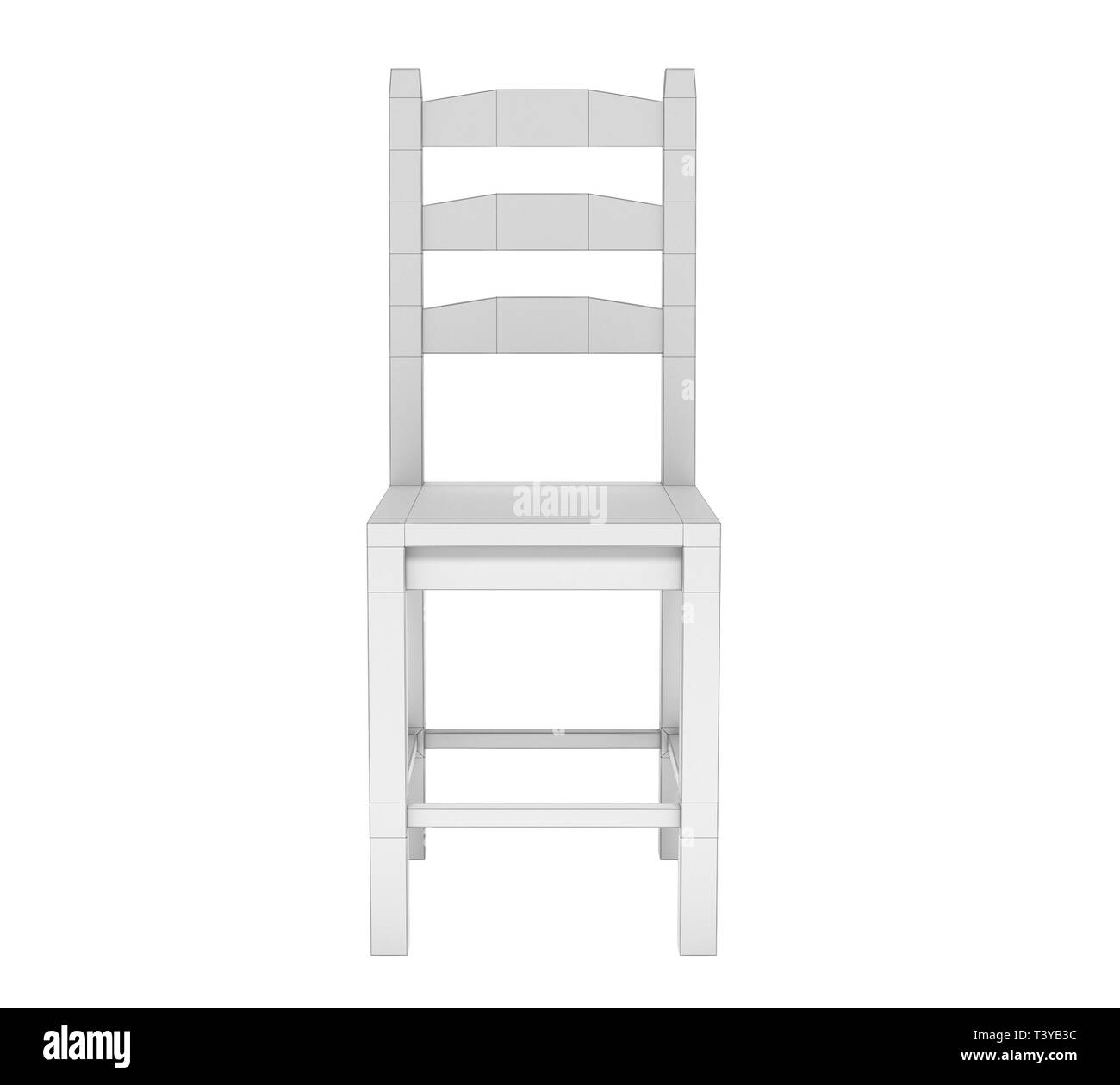 Chair. Grid style 3d rendering illustration isolated on white ...