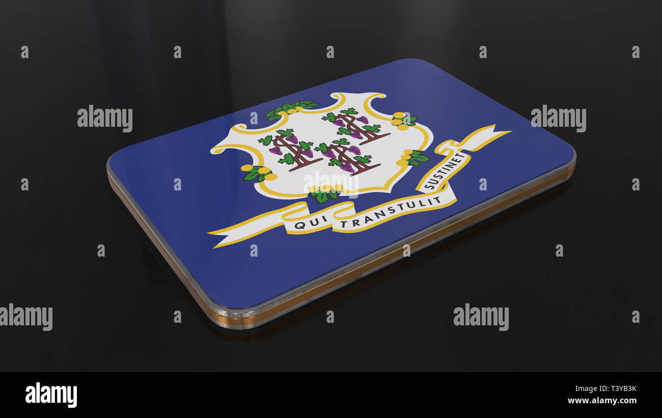 Connecticut Flag button series of the Unites States Stock Photo - Alamy