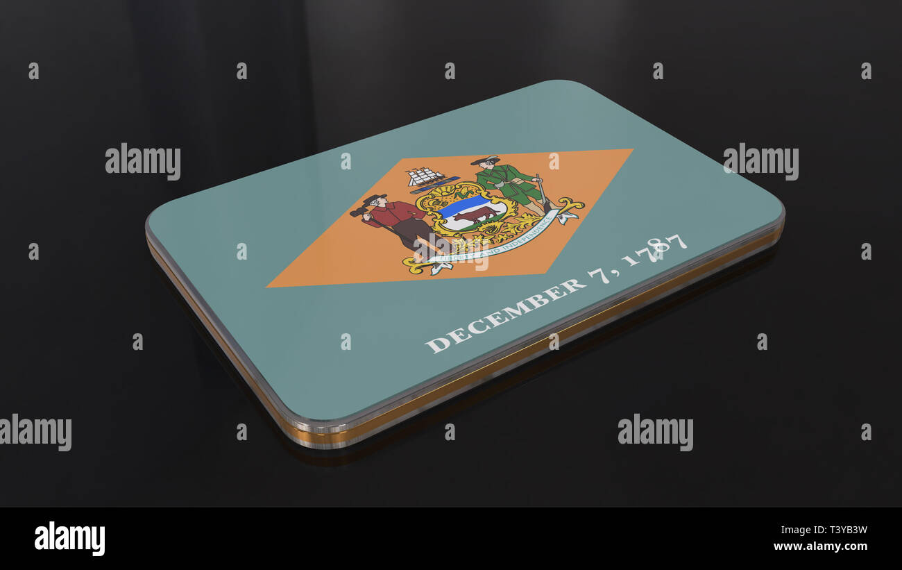 Delaware Flag button series of the Unites States Stock Photo - Alamy