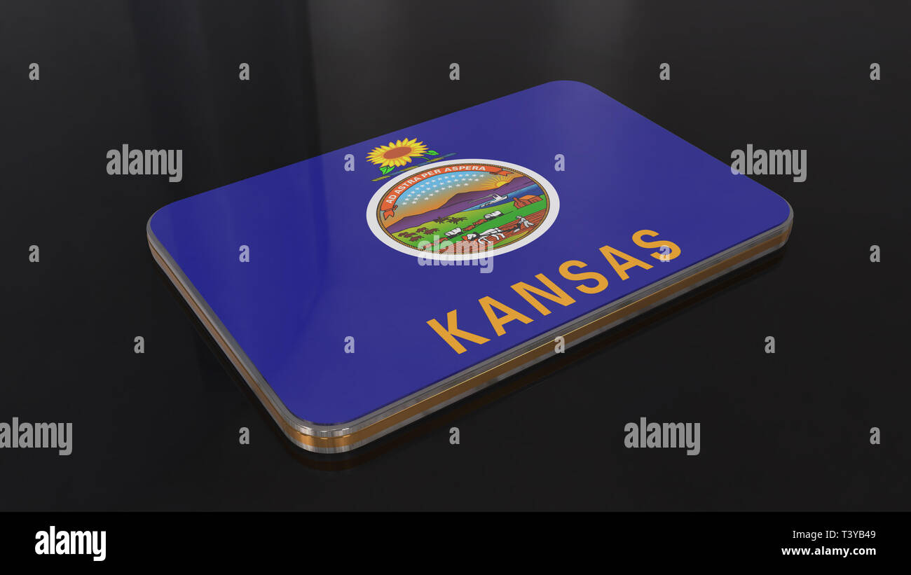 Kansas Flag button series of the Unites States Stock Photo - Alamy