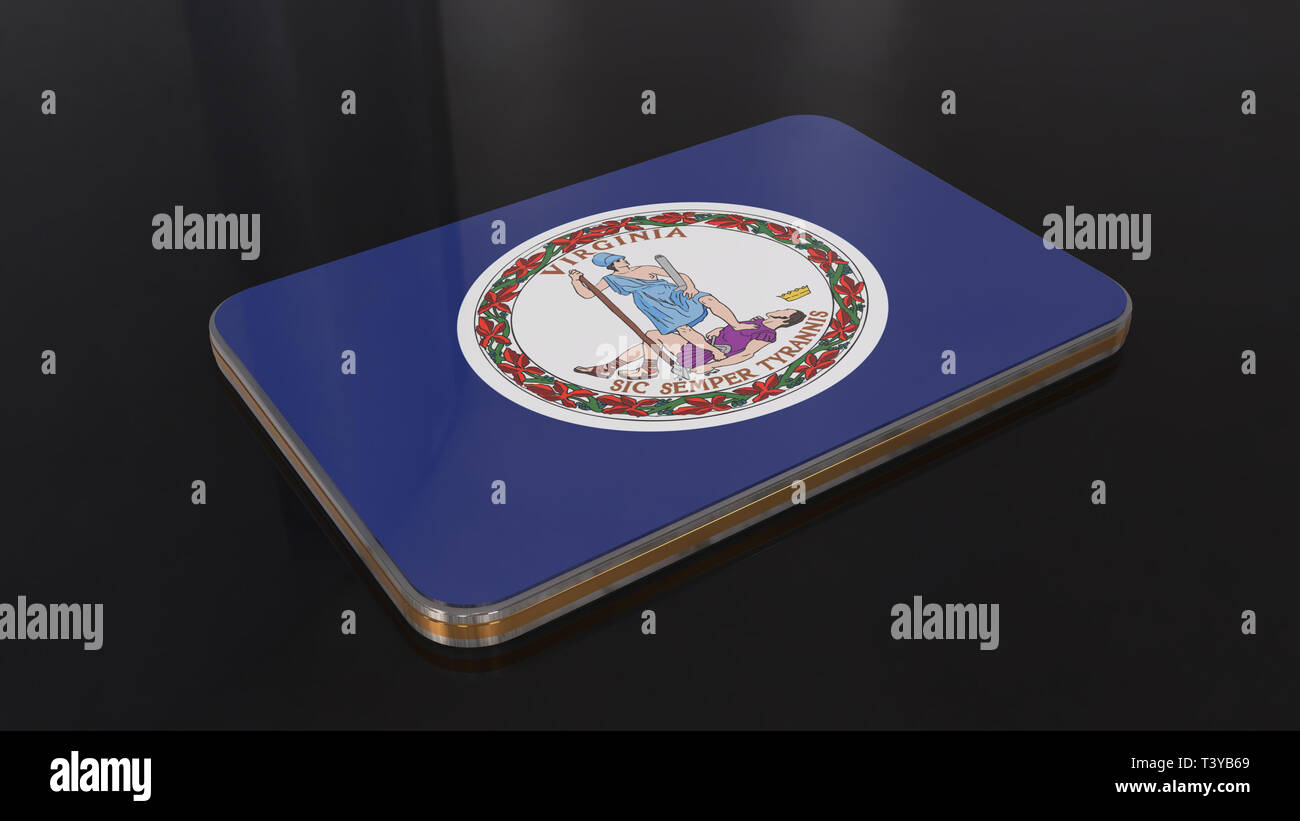 Virginia Flag button series of the Unites States Stock Photo - Alamy