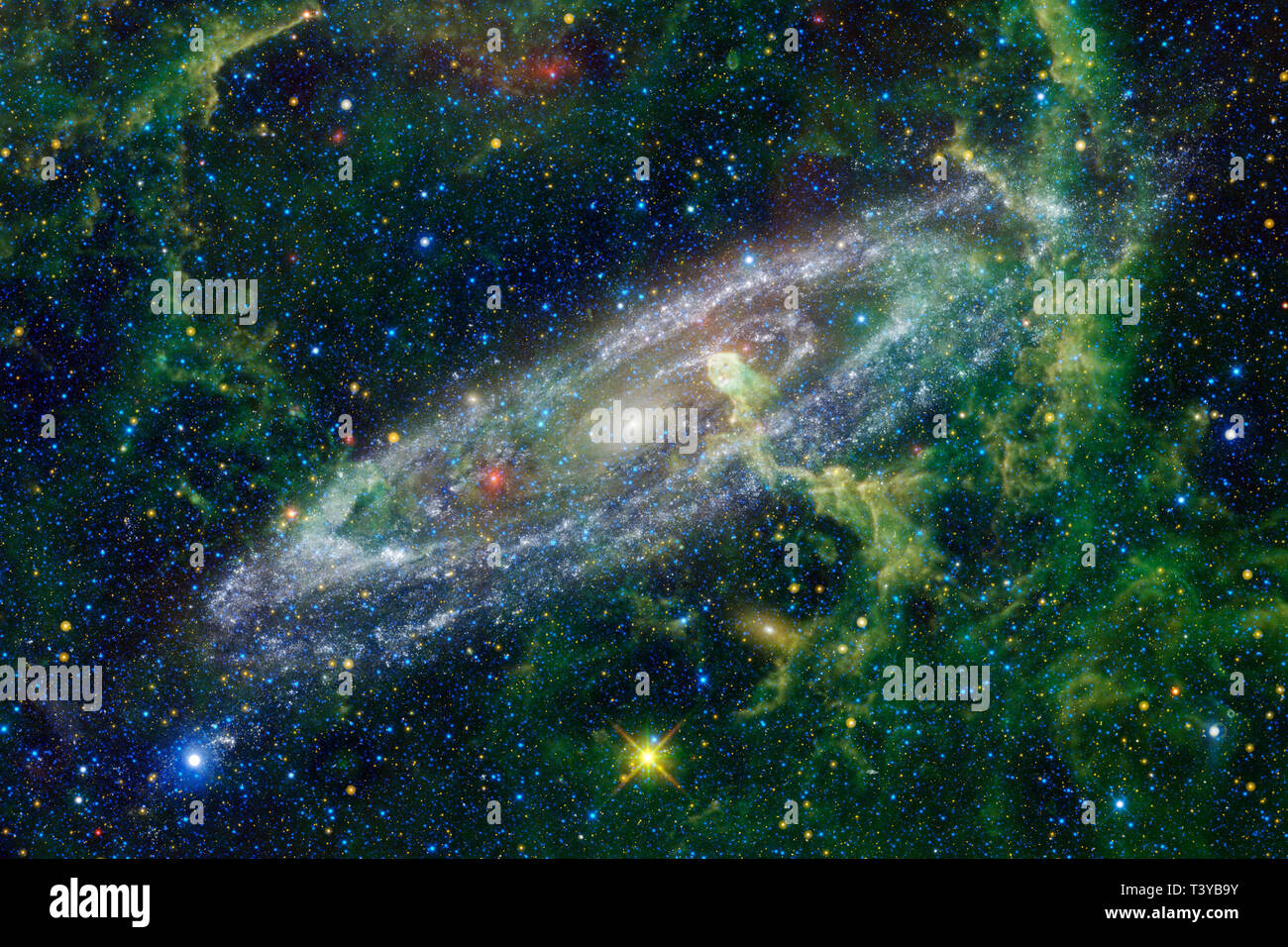 Nebulas, galaxies and stars in beautiful composition. Deep space art ...
