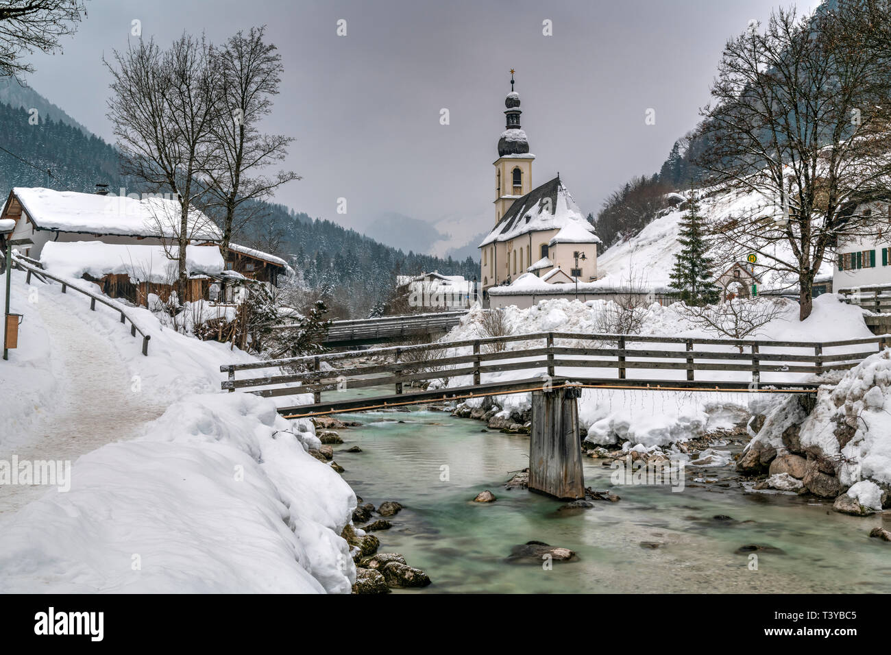 Church of St. Sebastian in Ramsau, Berchtesgaden, Bavaria, Germany ...