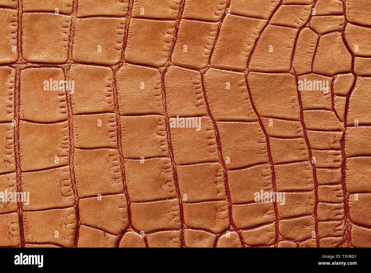 Texture of genuine leather close-up, embossed under the skin of brown ...