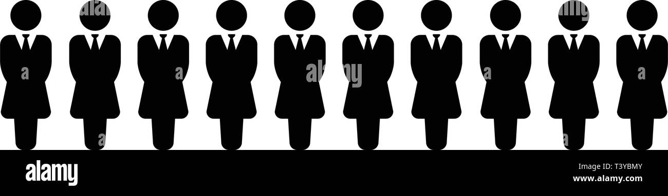 Hr icon vector female group of persons symbol avatar for business ...
