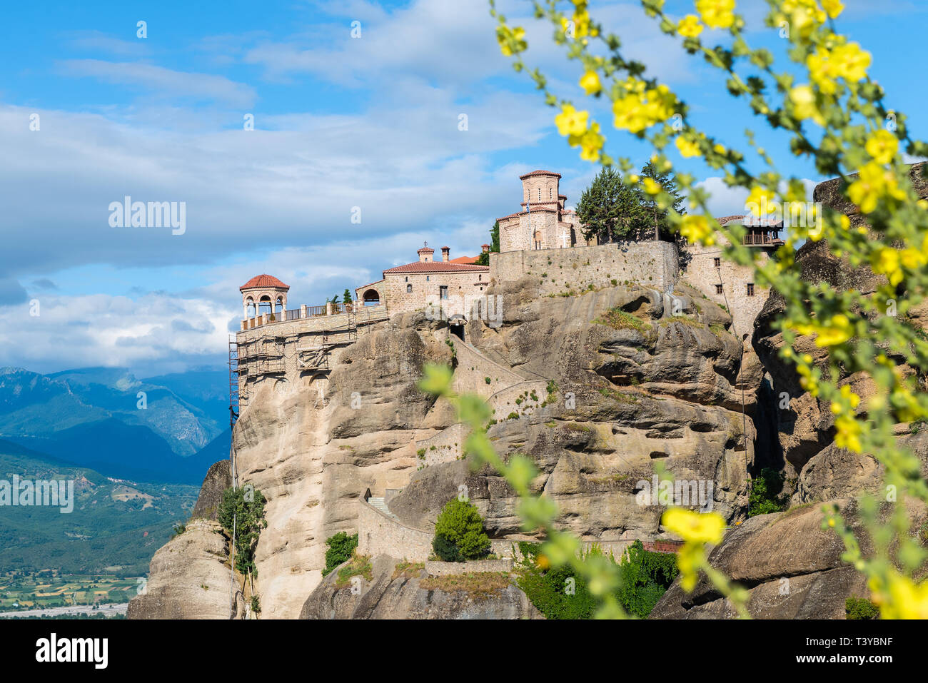 Landscape with Holy Monastery of Varlaam Monastery in Meteora, Greece ...