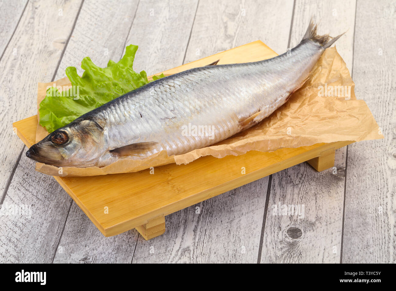 Salted herring fish ready for eat Stock Photo - Alamy