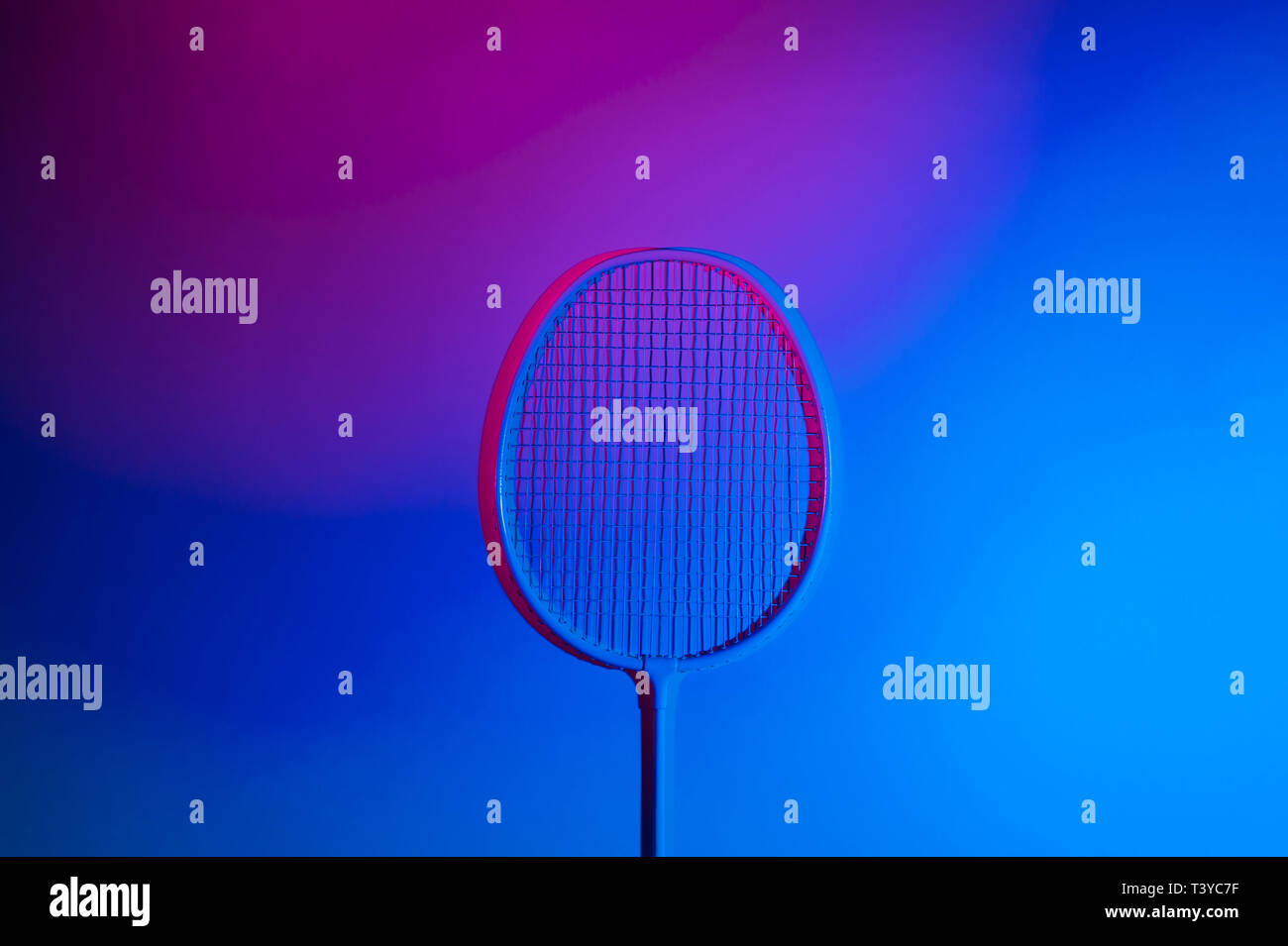 Badminton racket in vibrant bold gradient holographic neon colors Stock ...