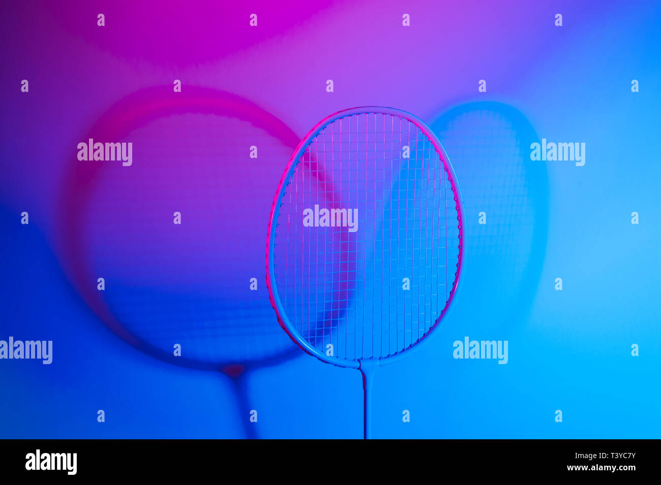 Badminton racket in vibrant bold gradient holographic neon colors Stock ...