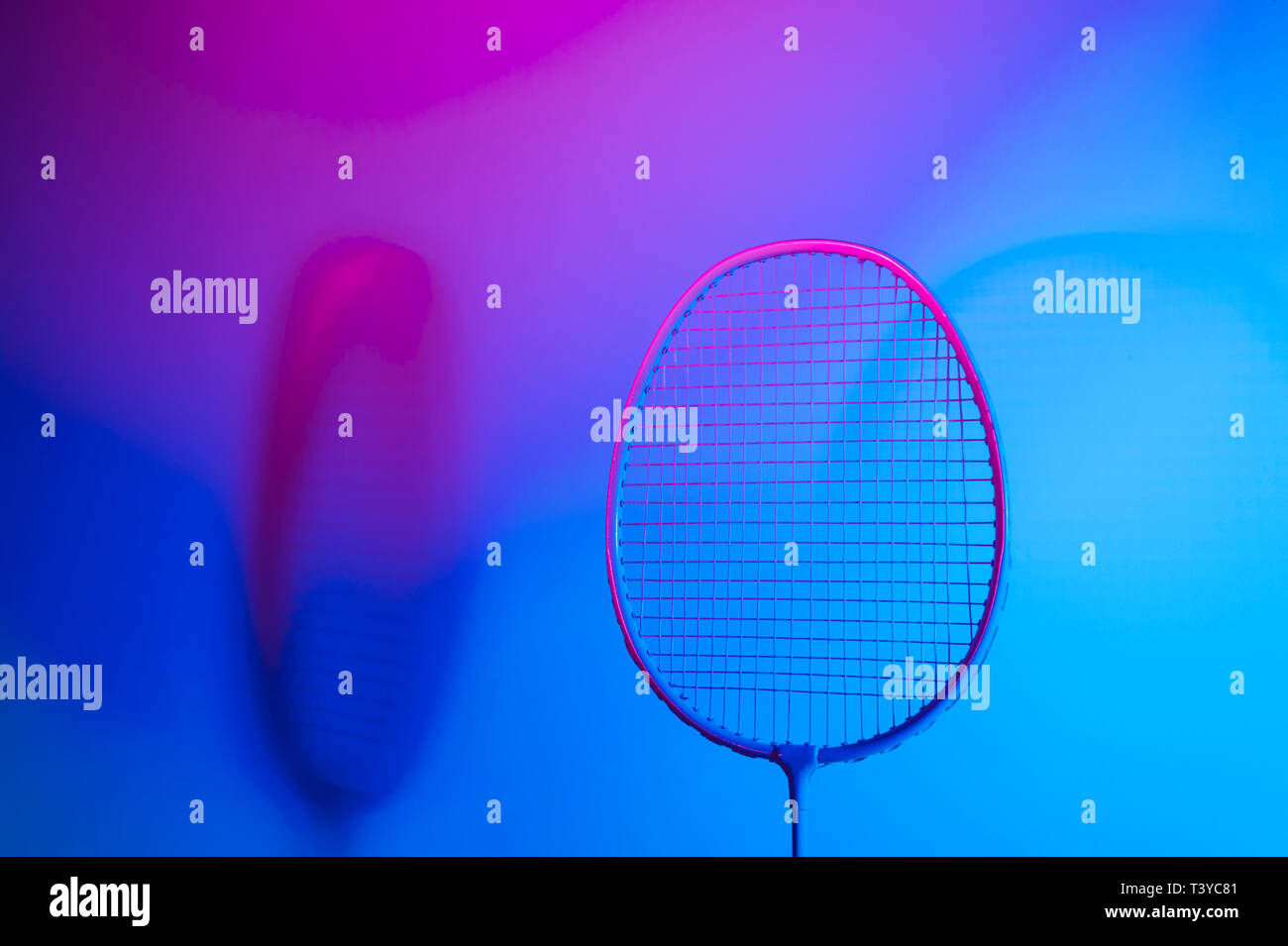 Badminton racket in vibrant bold gradient holographic neon colors Stock ...