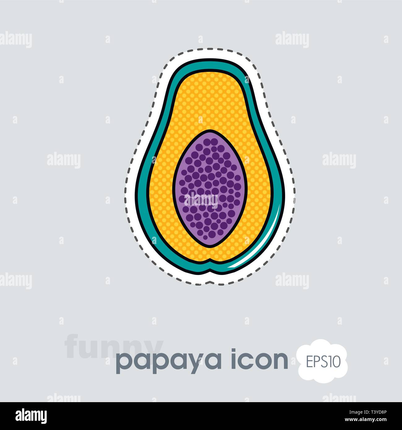 Papaya icon. Papaya tropical fruit sign. Vector illustration for food ...