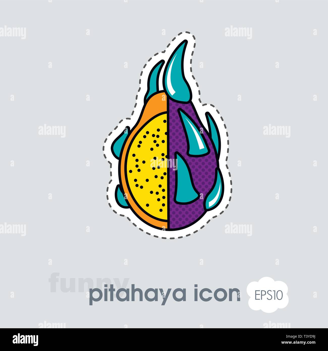 Pitaya icon. Pitaya tropical dragon fruit sign. Vector illustration for ...