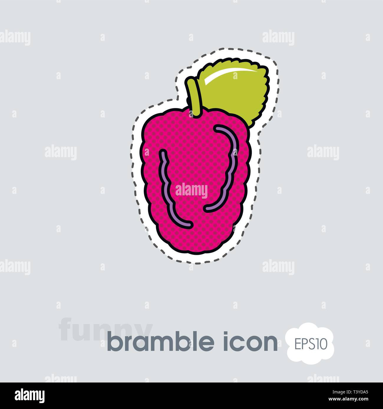 Blackberry bramble icon. Black Berry fruit sign. Vector illustration ...