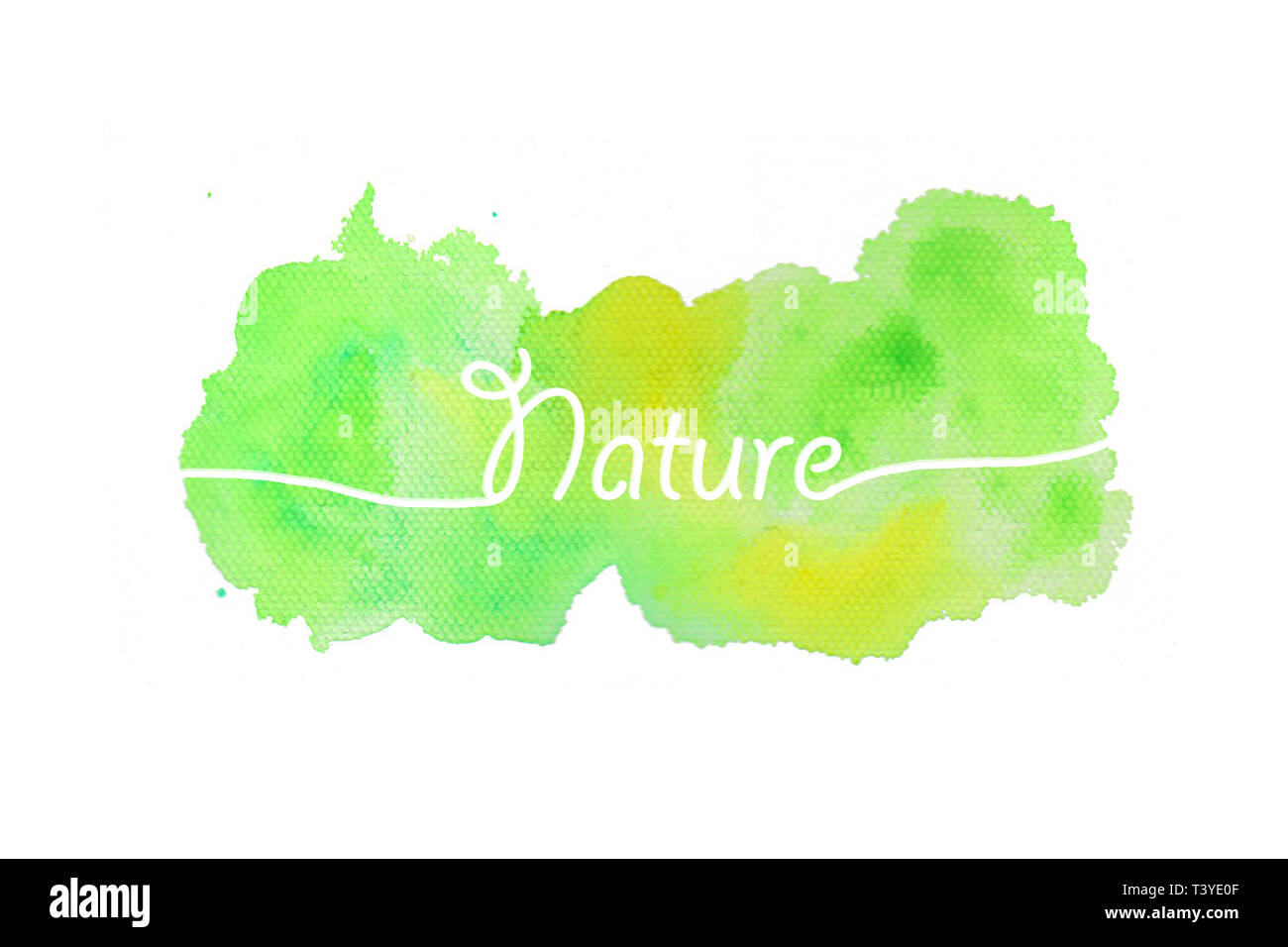 Nature Text with textured watercolor background Stock Photo - Alamy
